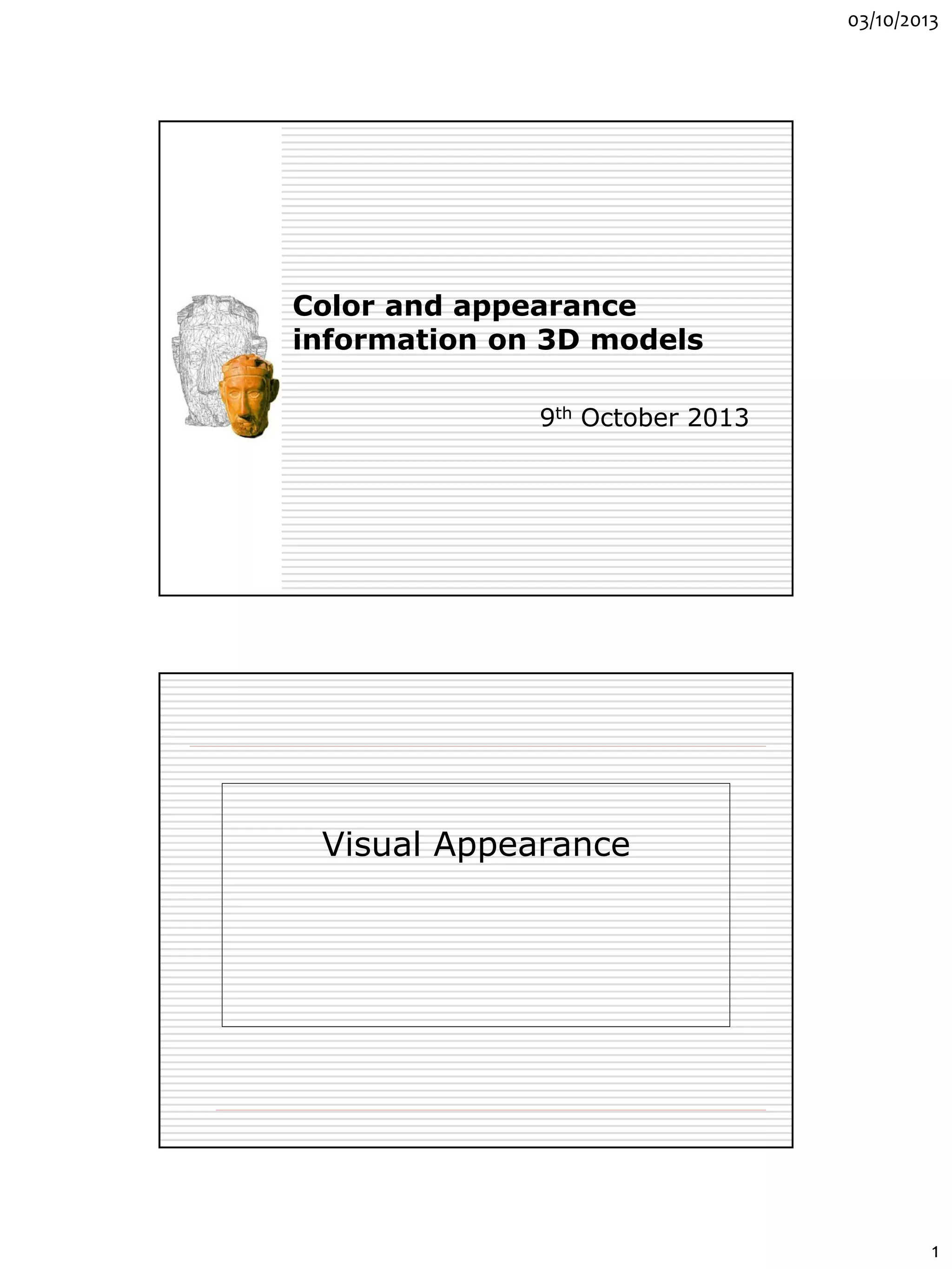 Color and appearance information in 3d models | PDF