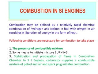 Combustion in si engine | PPTX