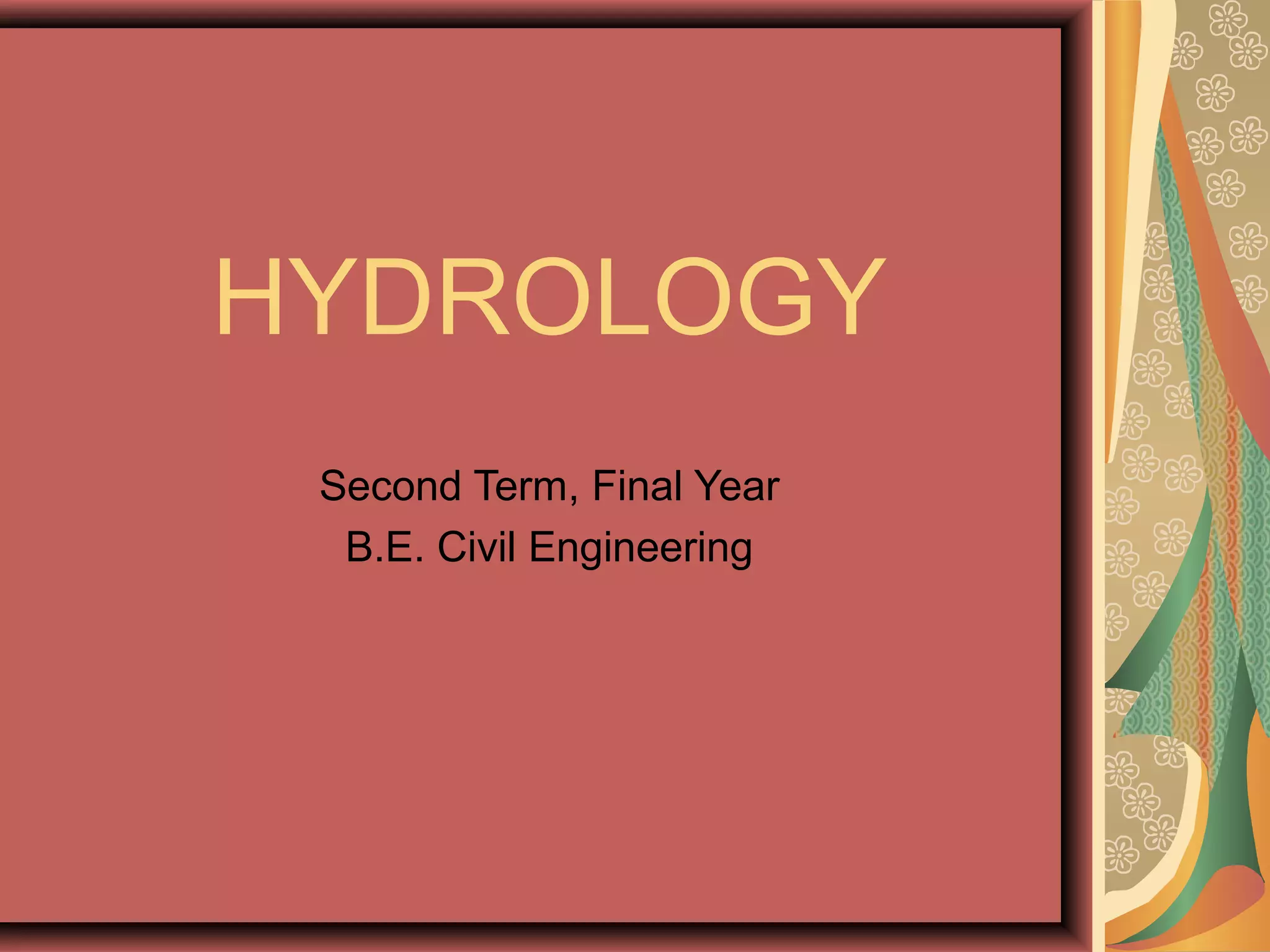 Hydrology ( computation of average rainfall ) | PPT