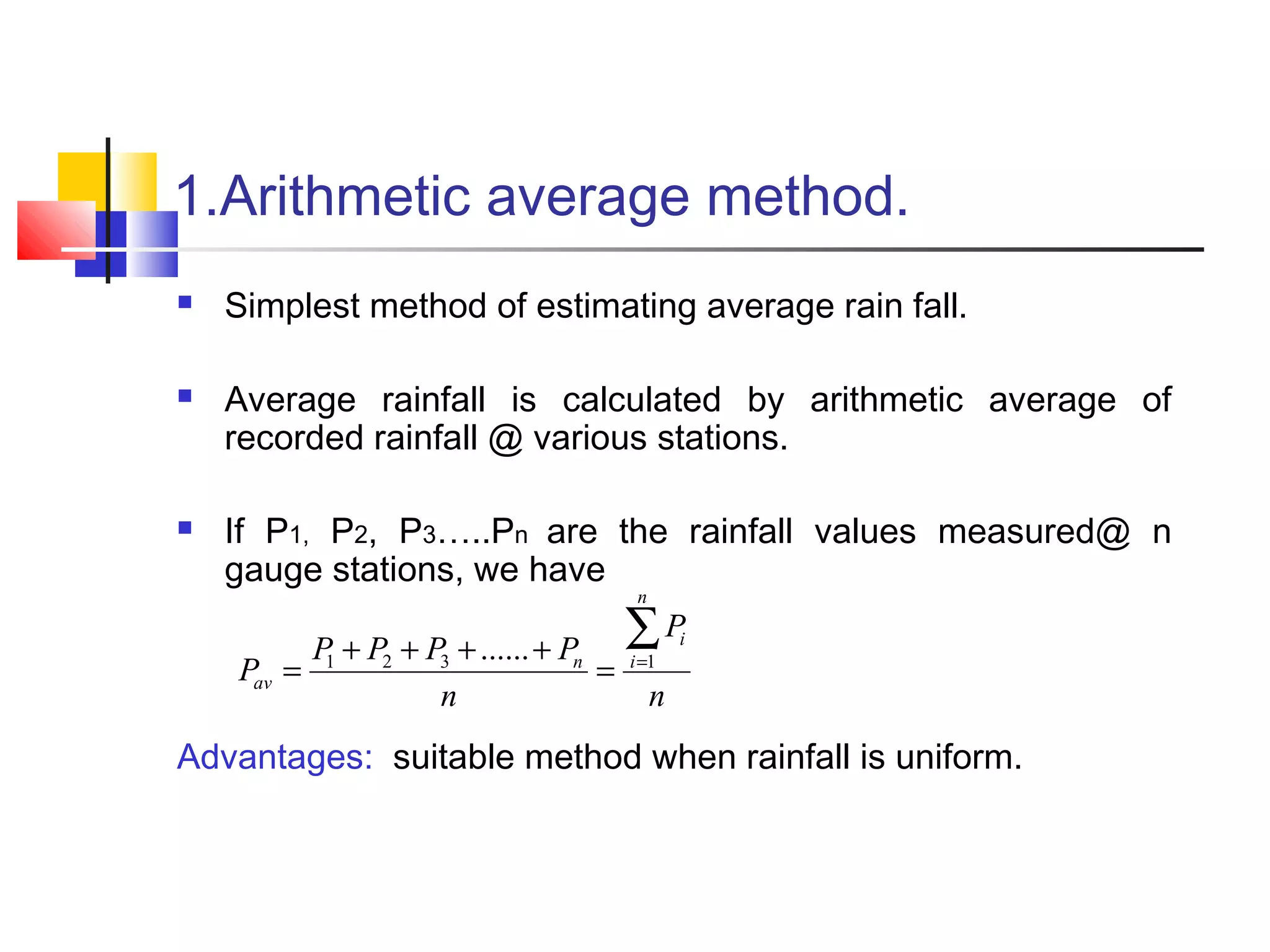 Hydrology ( computation of average rainfall ) | PPT