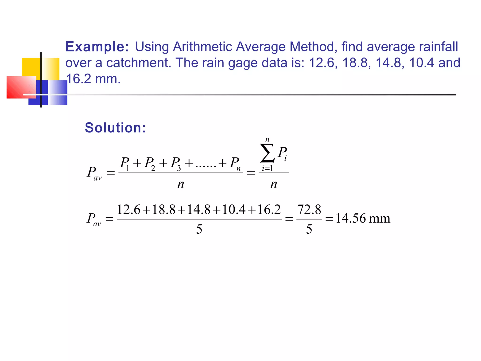 Hydrology ( computation of average rainfall ) | PPT