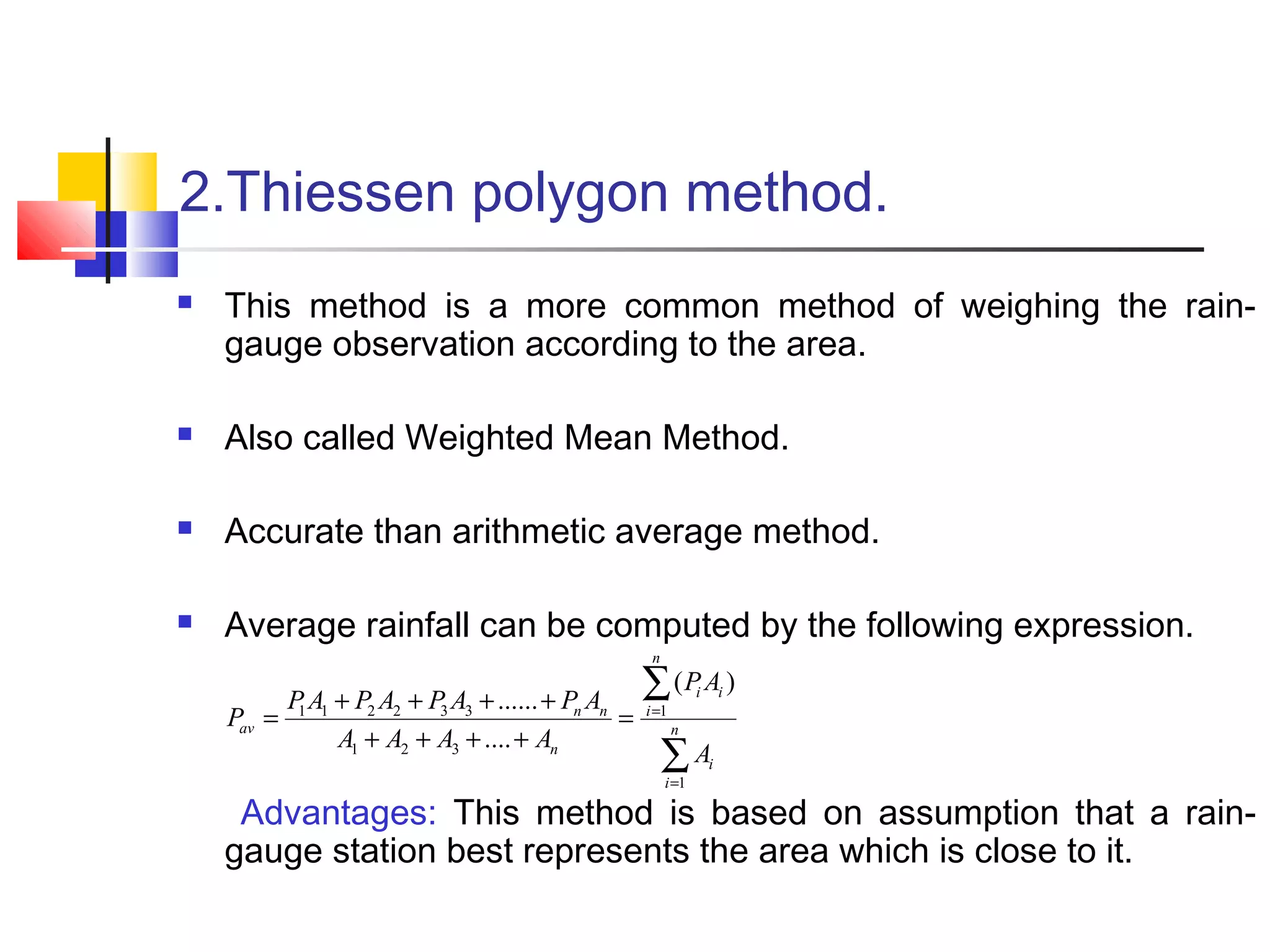 Hydrology ( computation of average rainfall ) | PPT