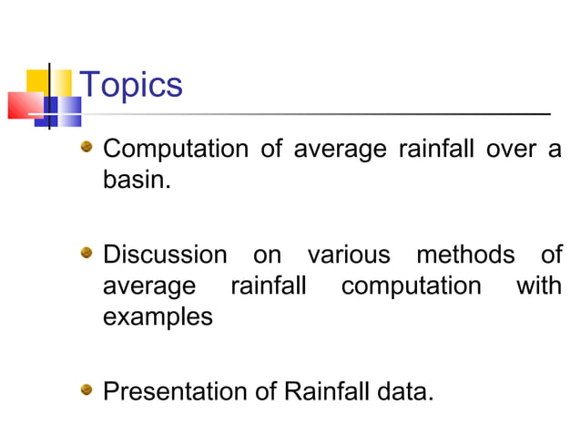 Hydrology ( computation of average rainfall ) | PPT | Weather | Science