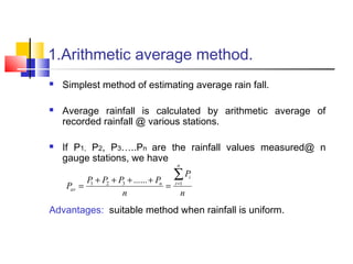 Hydrology ( computation of average rainfall ) | PPT