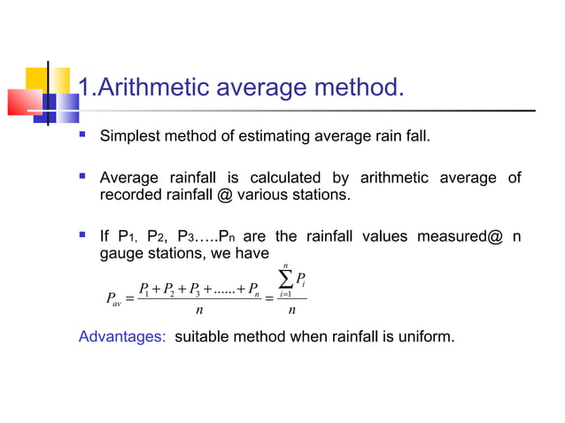 Hydrology ( computation of average rainfall ) | PPT | Weather | Science
