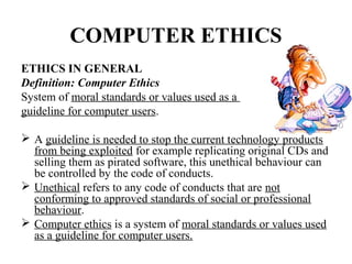 4. computer ethics and legal issues | PPT
