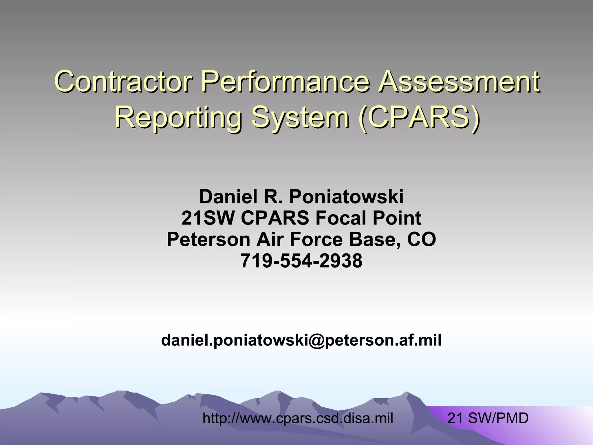 4. contractor performance_assessment_reporting_system | PPT