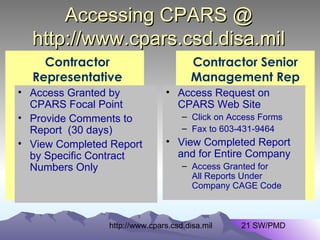 4. contractor performance_assessment_reporting_system | PPT | Business | Business and Finance