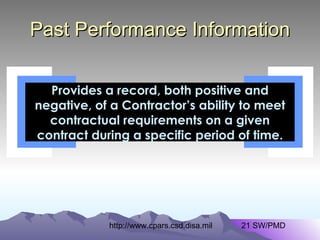4. contractor performance_assessment_reporting_system | PPT