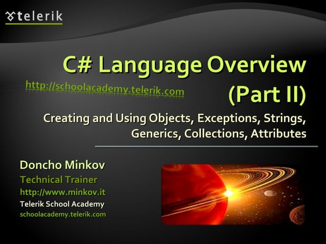 C# Language Overview Part II | PPT