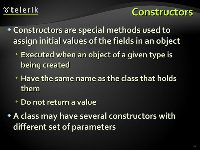 C# Language Overview Part II | PPT