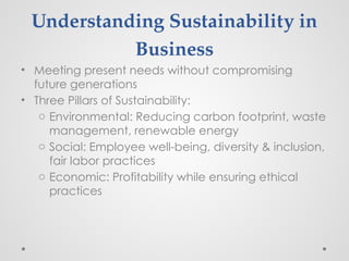 Sustainability and Corporate Social Responsibility (CSR) in Business | PPTX