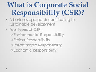 Sustainability and Corporate Social Responsibility (CSR) in Business | PPTX