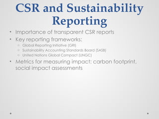 Sustainability and Corporate Social Responsibility (CSR) in Business | PPTX