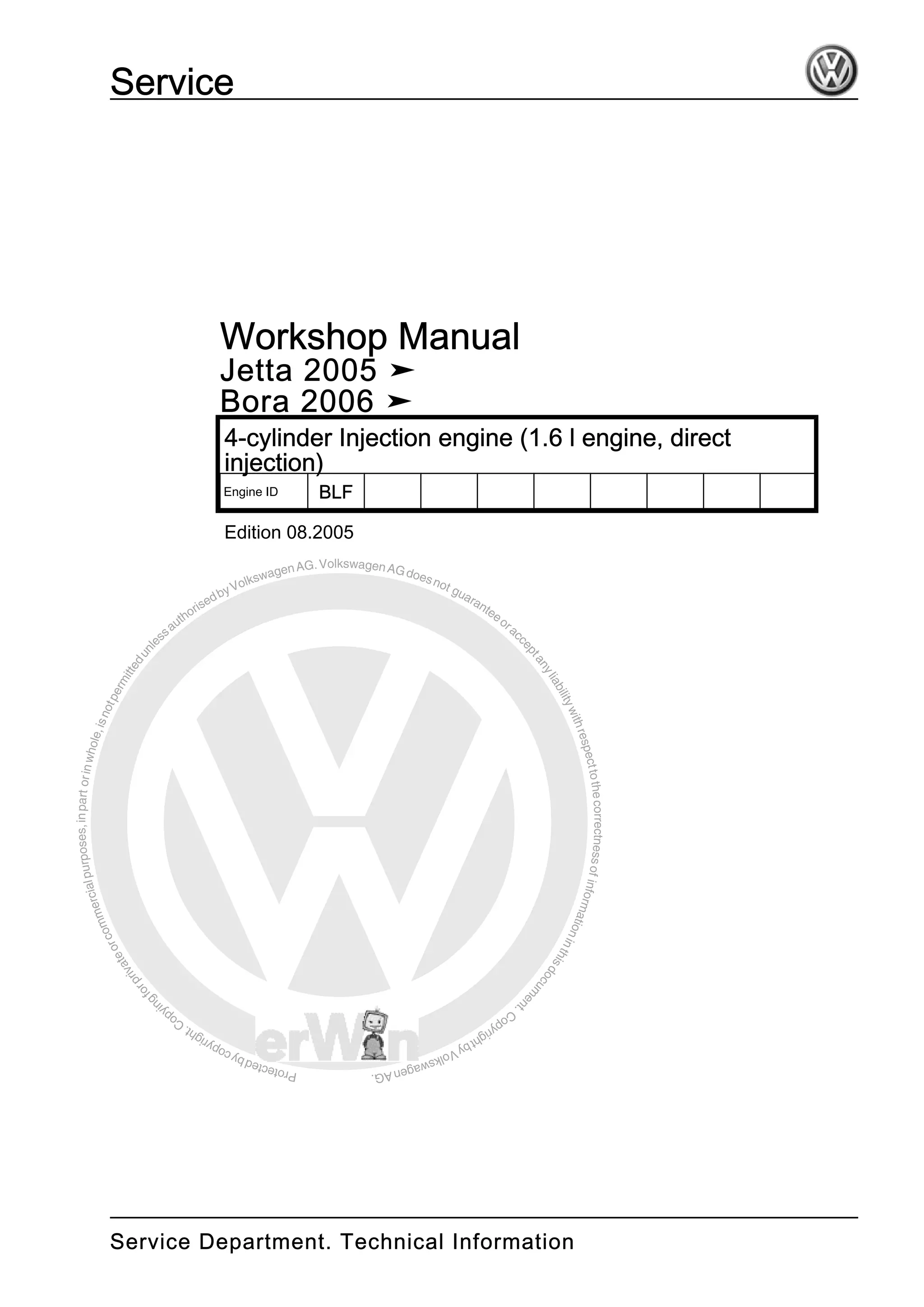 4 cylinder injection engine (1.6 l engine, direct injection) blf | PDF