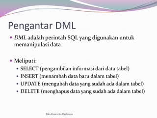 4. data manipulation language (dml) | PPT