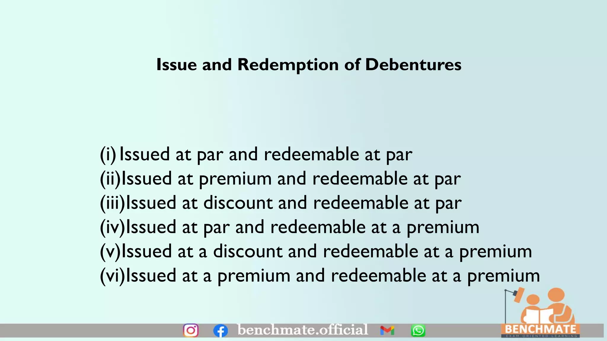 debenture issue and redemption | PDF