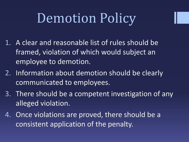 Demotion and Employee Morale | PPT