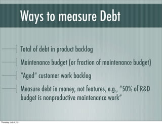 (Managing) Technical Debt | PDF