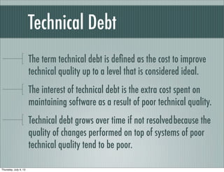 (Managing) Technical Debt | PDF