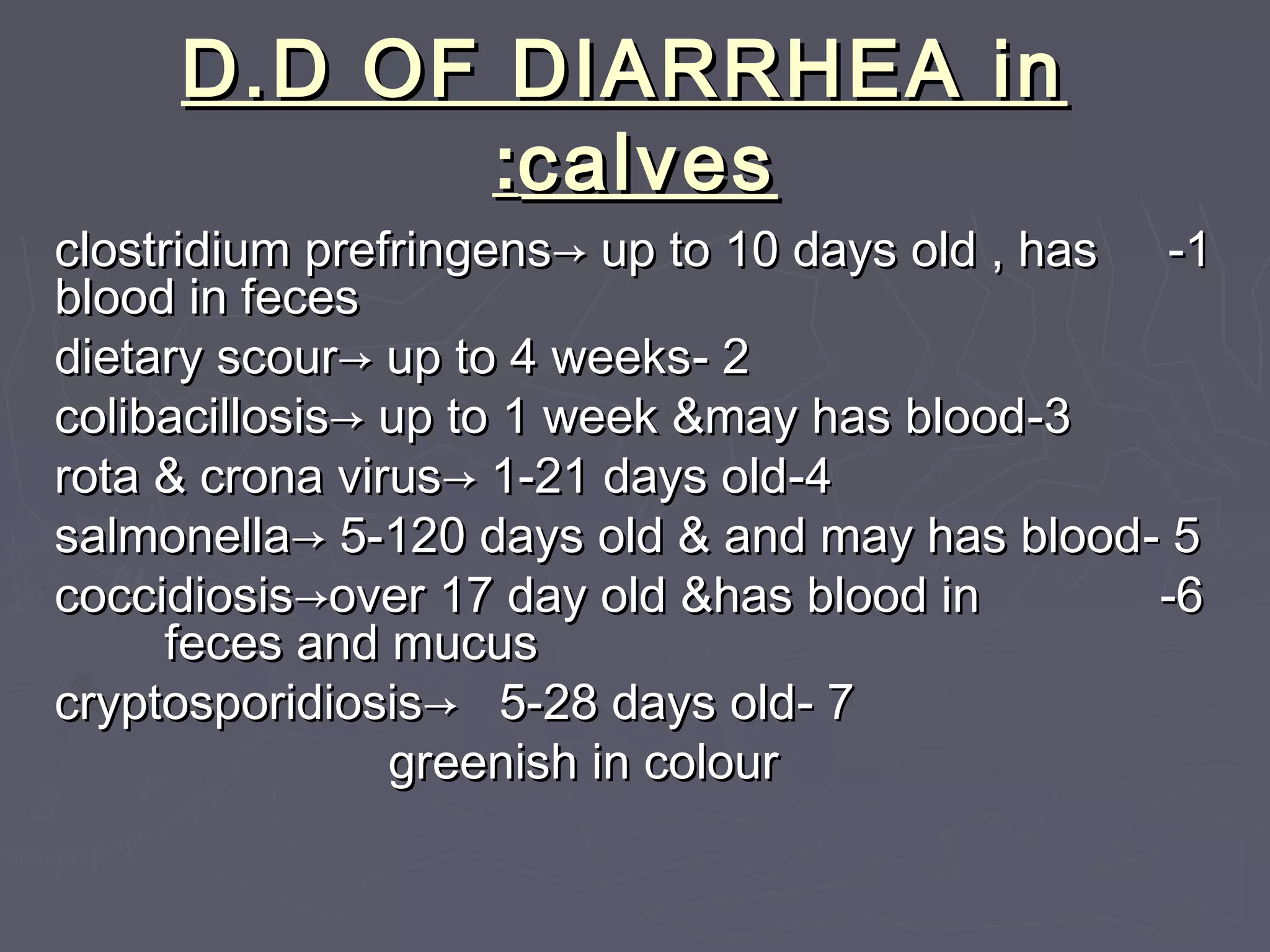4 diarrhoea (calf scour) | PPS