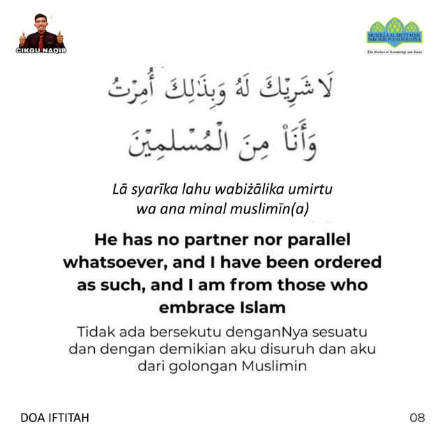 MAKSUD DALAM SOLAT: Doa Iftitah (Iftitah prayer) MEANING IN SOLAT | PDF