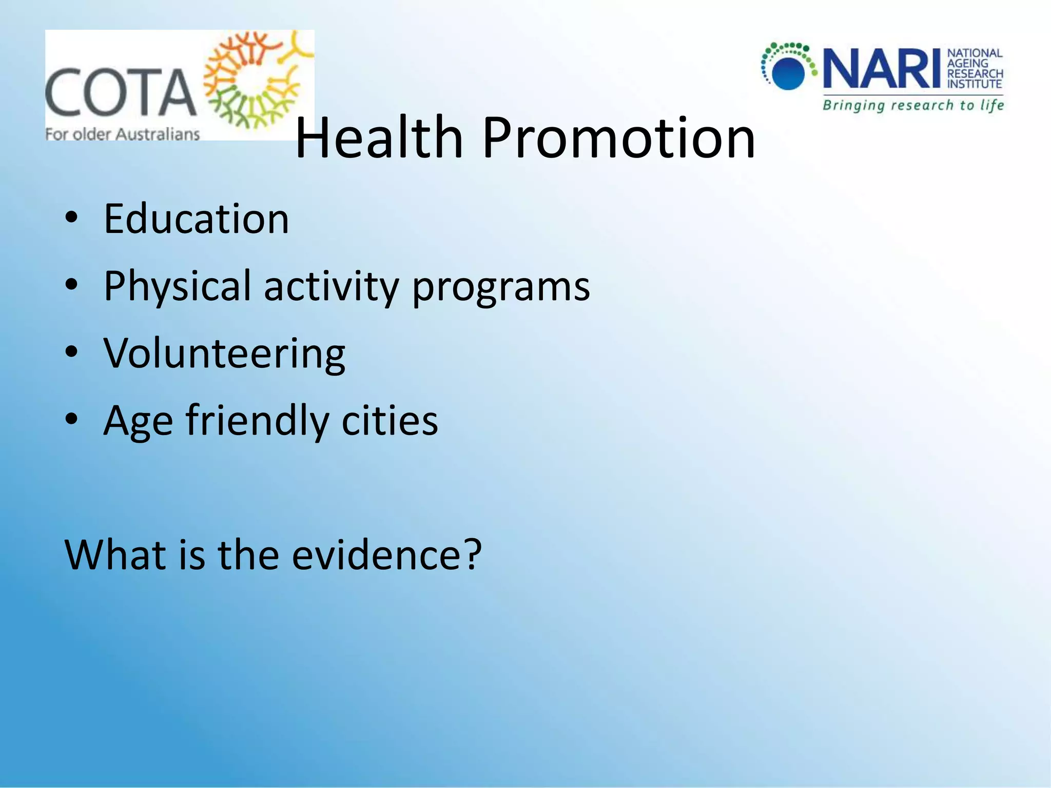 4 dow-ifa presentation on health promotion and older people | PPT
