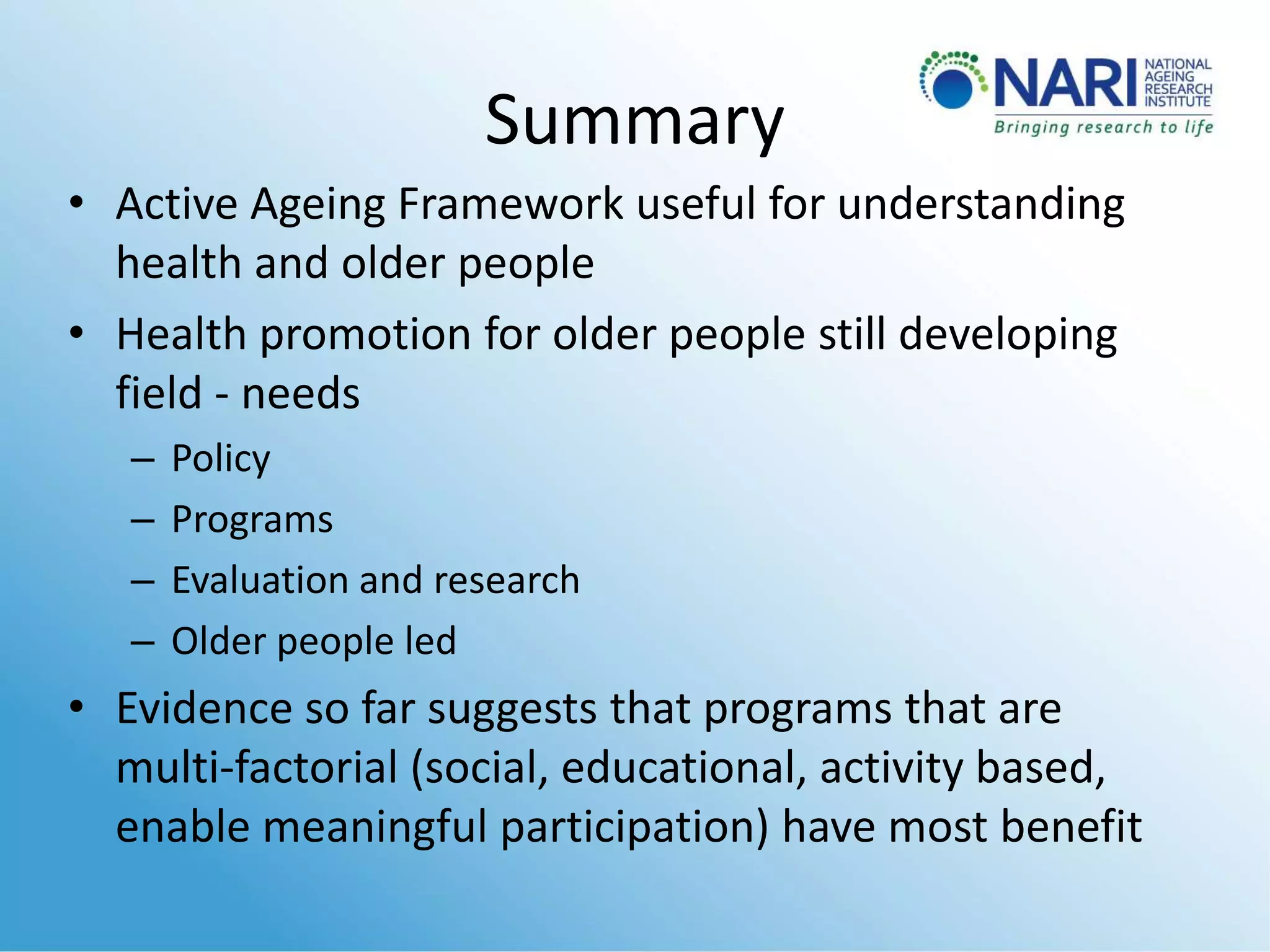 4 dow-ifa presentation on health promotion and older people | PPT