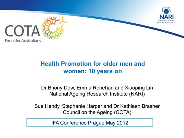 4 dow-ifa presentation on health promotion and older people | PPT