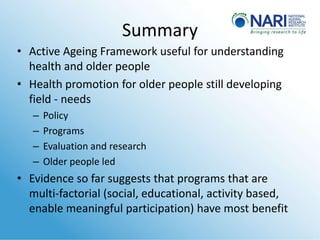 4 dow-ifa presentation on health promotion and older people | PDF
