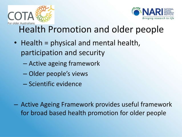 4 dow-ifa presentation on health promotion and older people | PPT