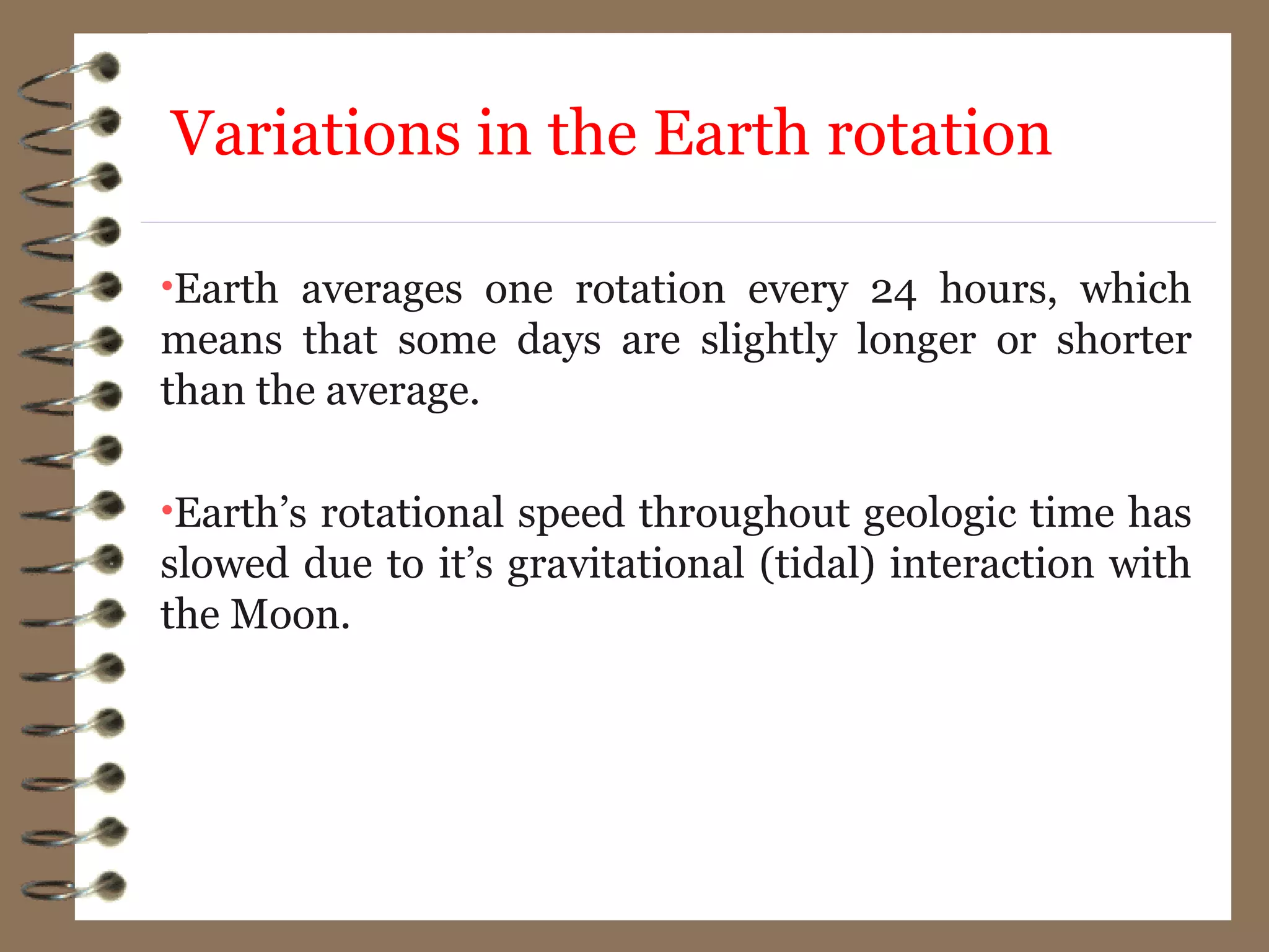 The motion of Earth | PPT