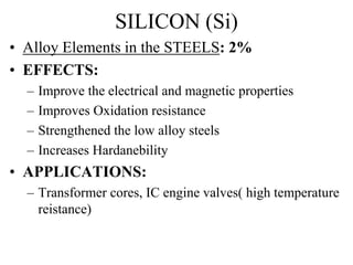 effect of alloying elements in steel | PPT