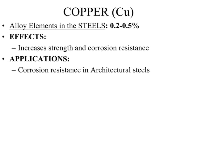 effect of alloying elements in steel | PPT