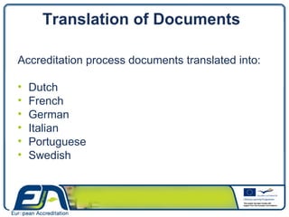 EHFA Accreditation - Background Process Results - CYQ - Jenny ...