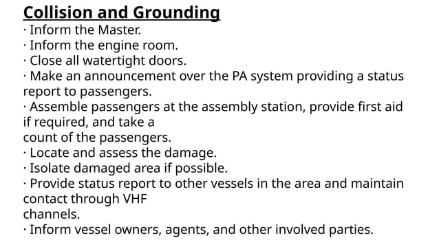 Emergency Situation and Shipboard Contingency Plan.pptx | Logistics ...