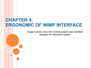 4. ergonomic of wimp interface | PPT