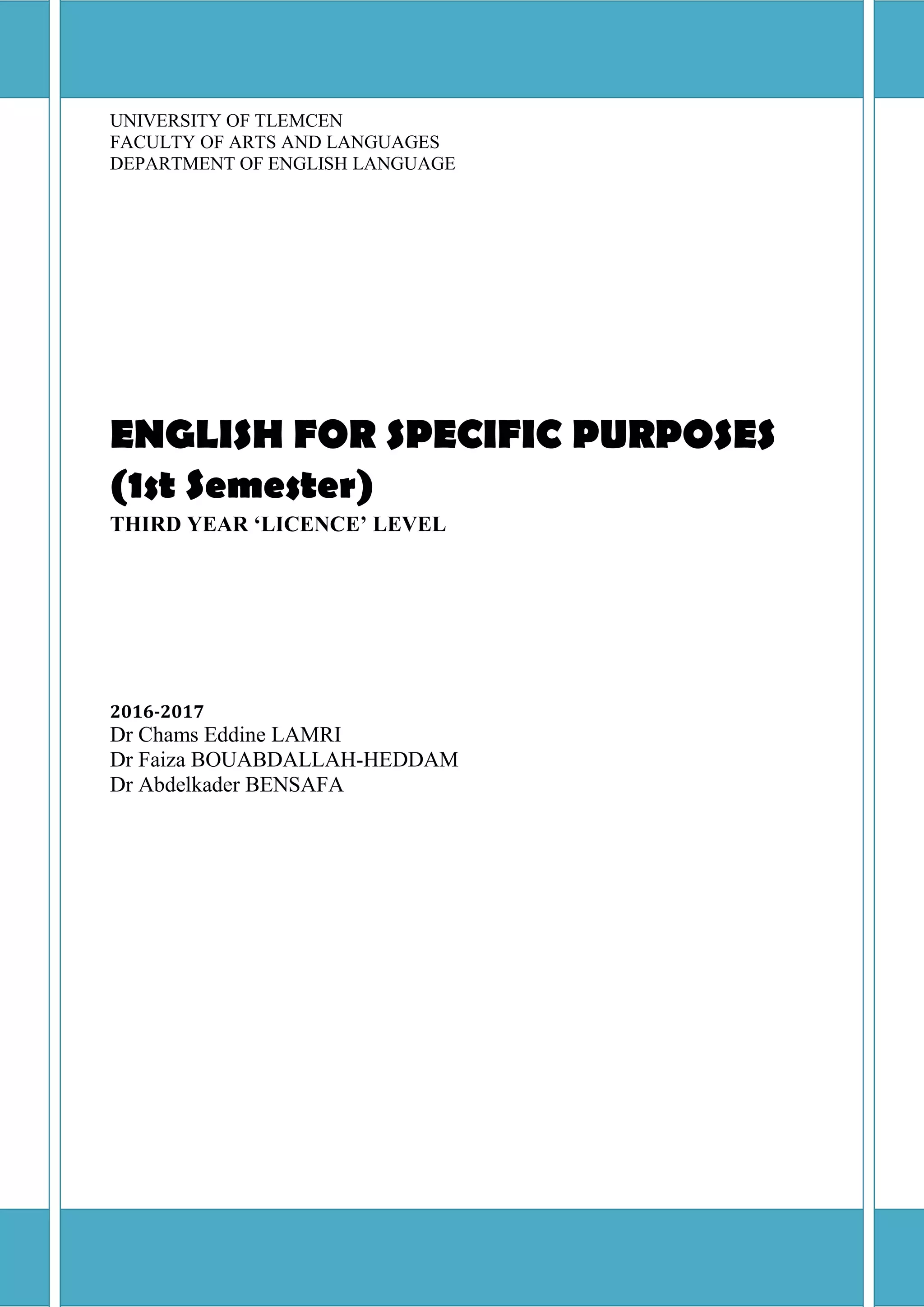 Esp handout (English for special Purpose | PDF