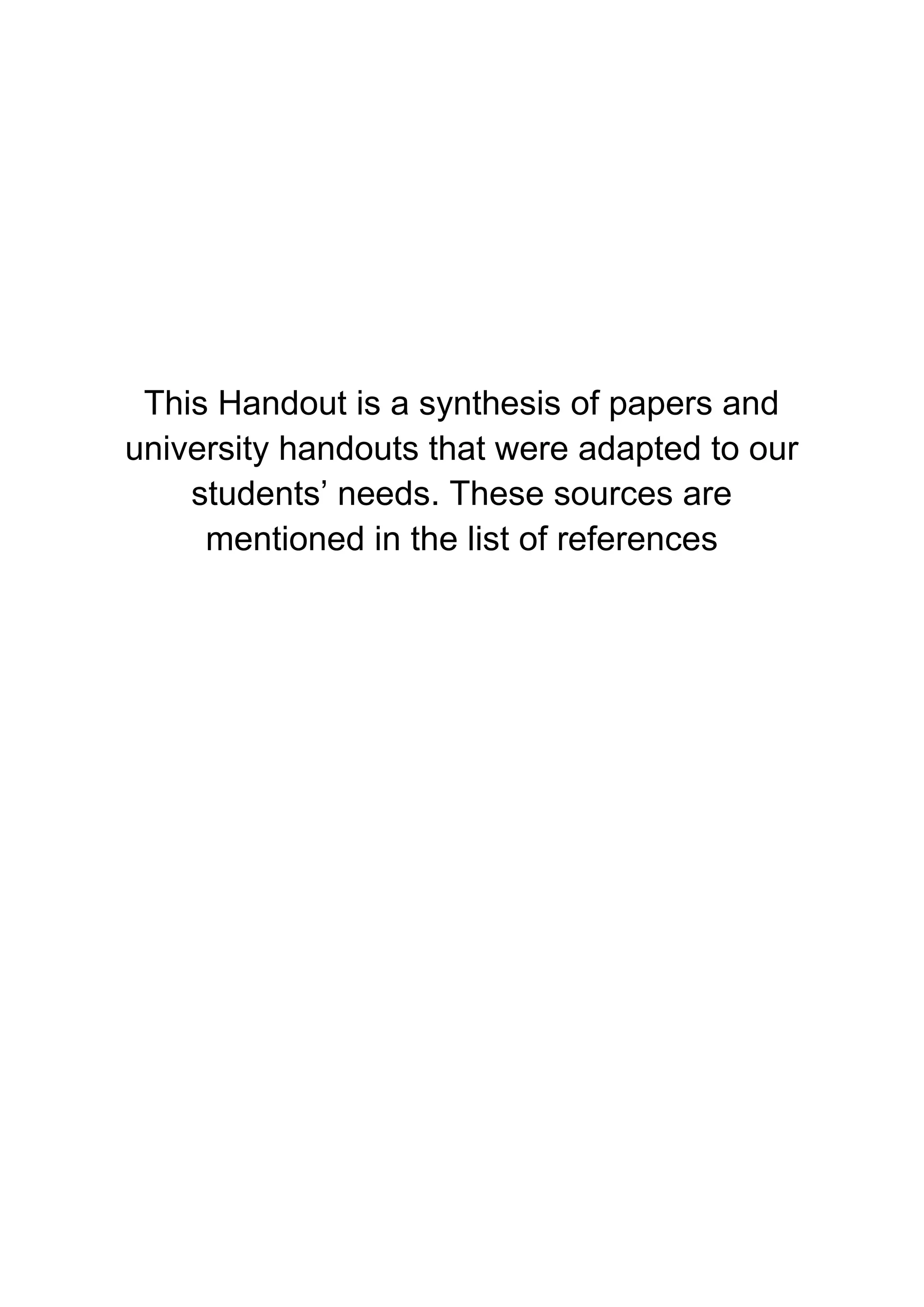 Esp handout (English for special Purpose | PDF