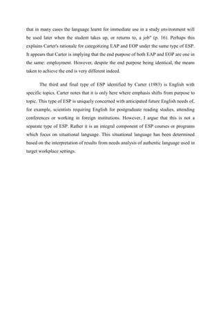 Esp handout (English for special Purpose | PDF