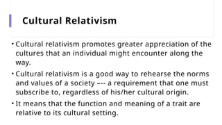 The Ethnocentrism and Relativism of UCSP | PPTX