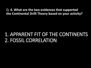 CONTINENTAL DRIFT THEORY EVIDENCES ppt | PPT