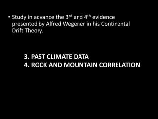 CONTINENTAL DRIFT THEORY EVIDENCES ppt | PPT
