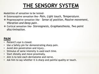 Part 4 examination of motor and sensory system | PPTX
