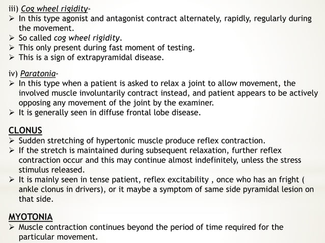 Part 4 examination of motor and sensory system | PPTX