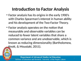 Factor Analysis | Introduction to Factor Analysis | PPTX