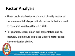 Factor Analysis | Introduction to Factor Analysis | PPTX