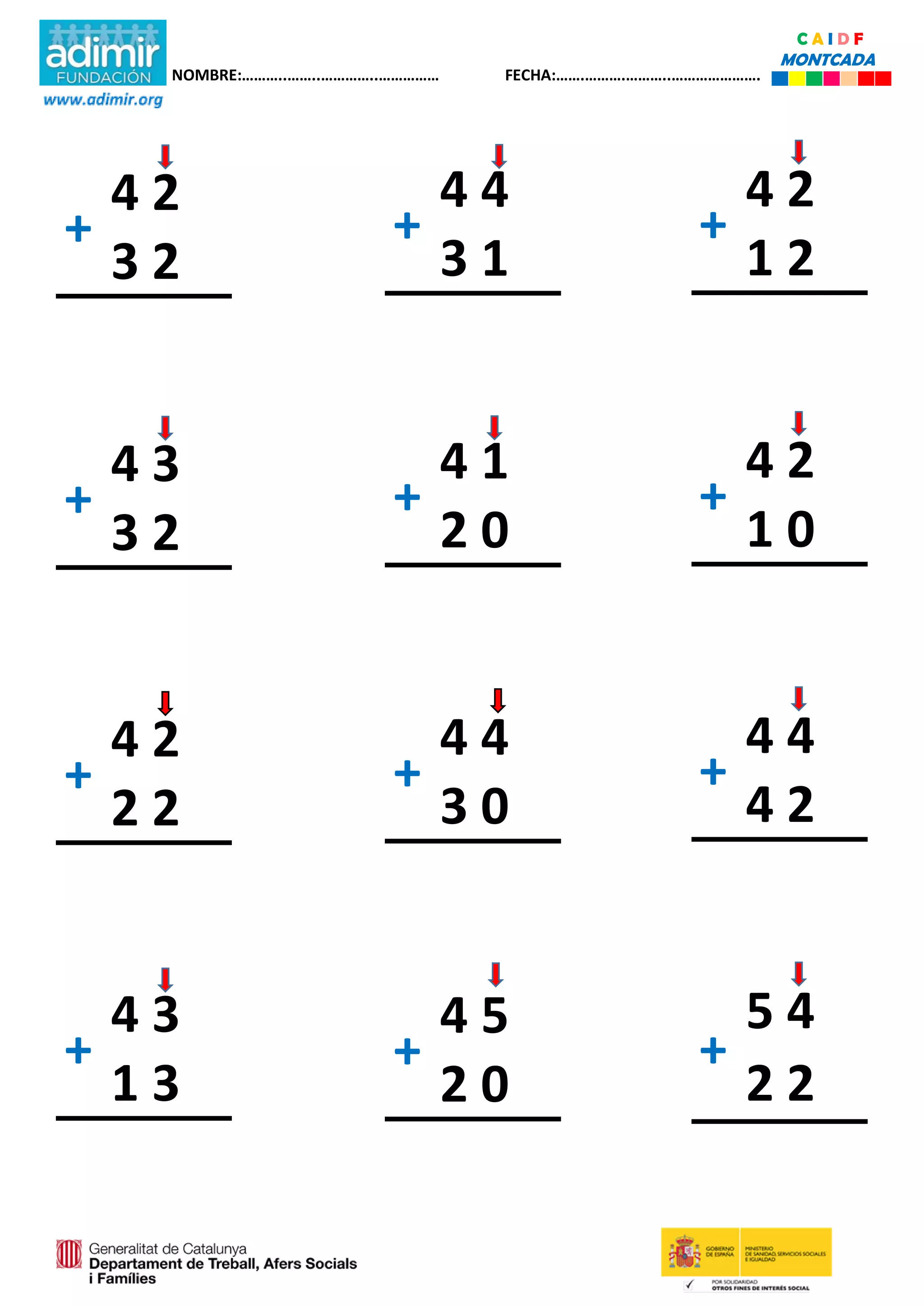 4 fichas-sumas-sin-llevadas | PDF