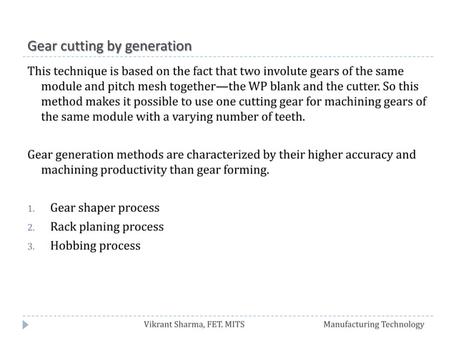 4. gear manufacturing | PPTX
