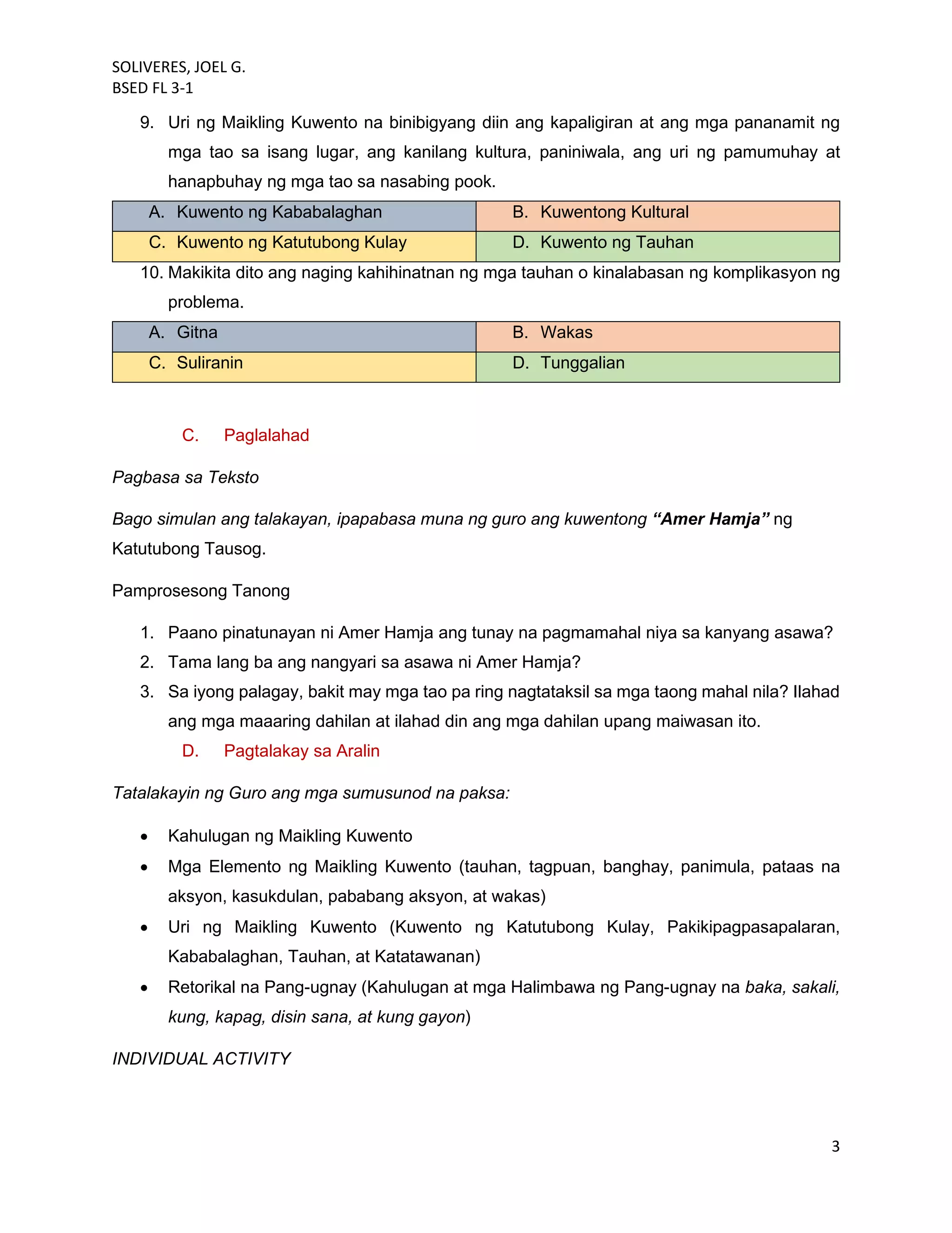 K-TO-12 GRADE 7 FILIPINO Unang Markahan | PDF